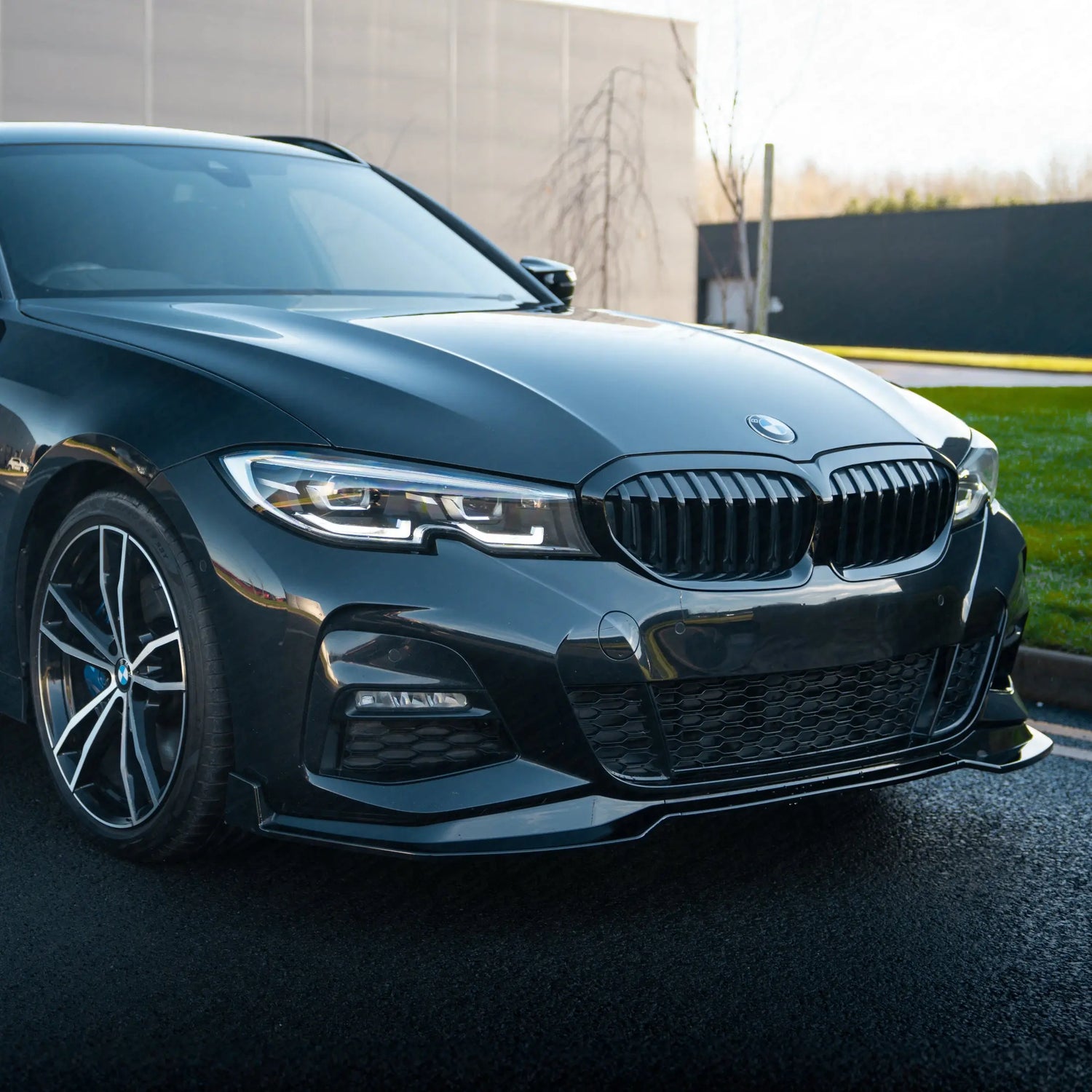 BMW 3 Series G20/G21 M Sport Style Front Splitter - Gloss Black (3pc)