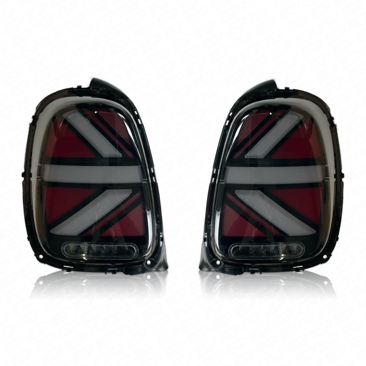 MINI F55 F56 F57 Union Jack LED Taillights V2 – Grey/Red | Pre-LCI, LCI ...